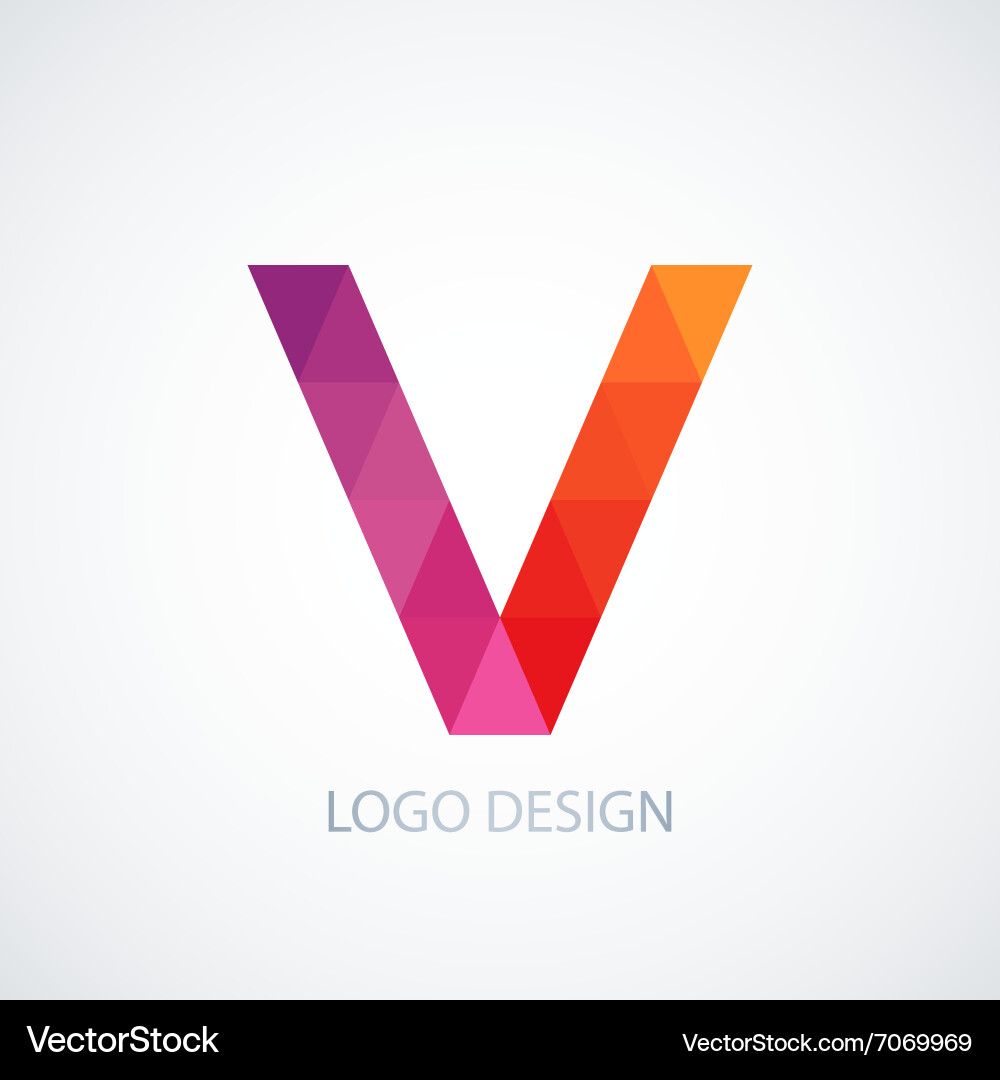 Colorful logo letter v Royalty Free Vector Image