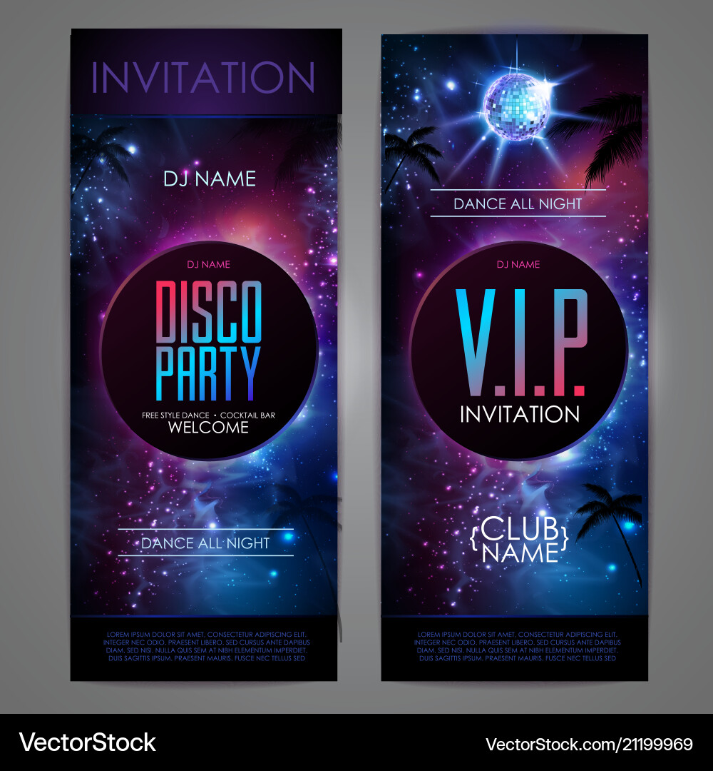Disco ball background party poster Royalty Free Vector Image