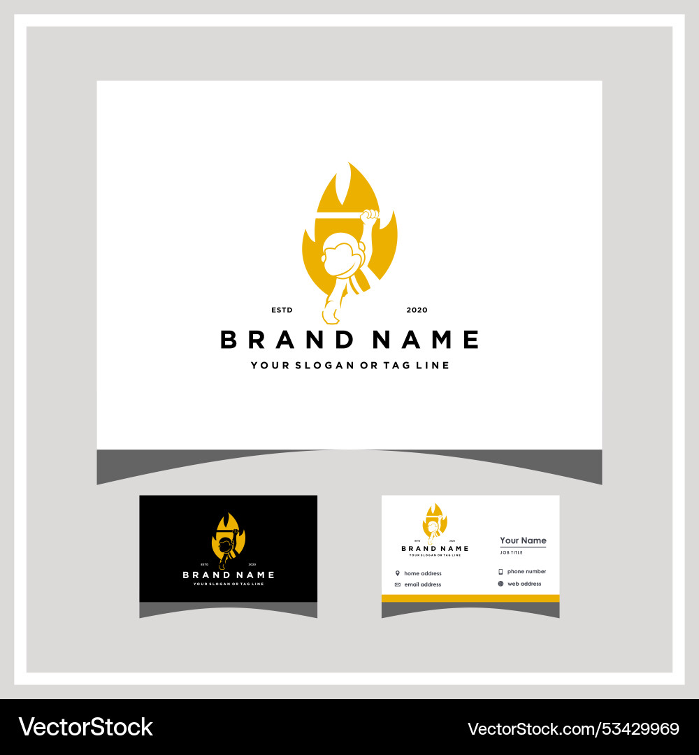Fire monkey logo design Royalty Free Vector Image