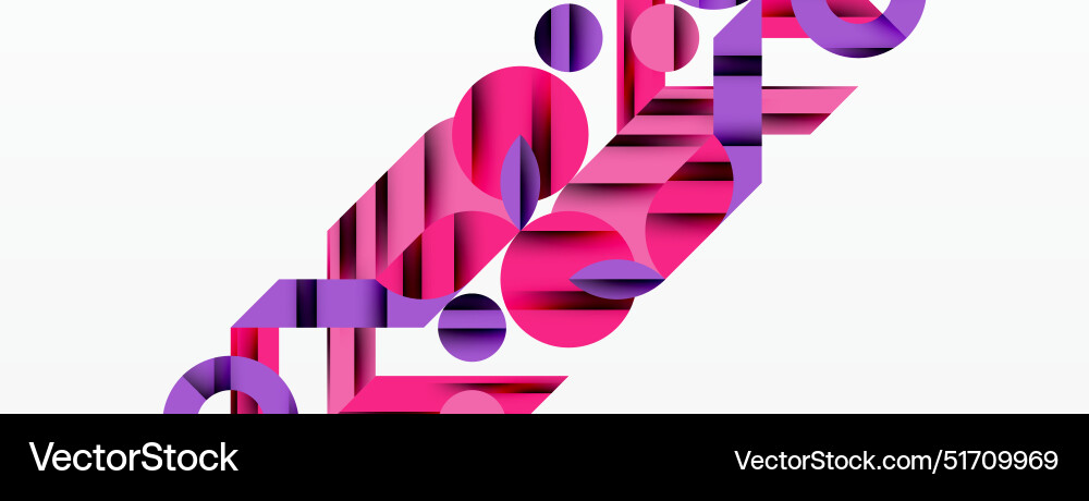 Geometric diagonal line and circle shape wide Vector Image