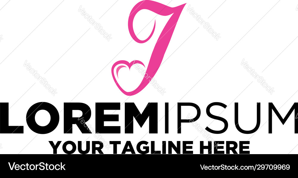 Letter j heart logo Royalty Free Vector Image - VectorStock