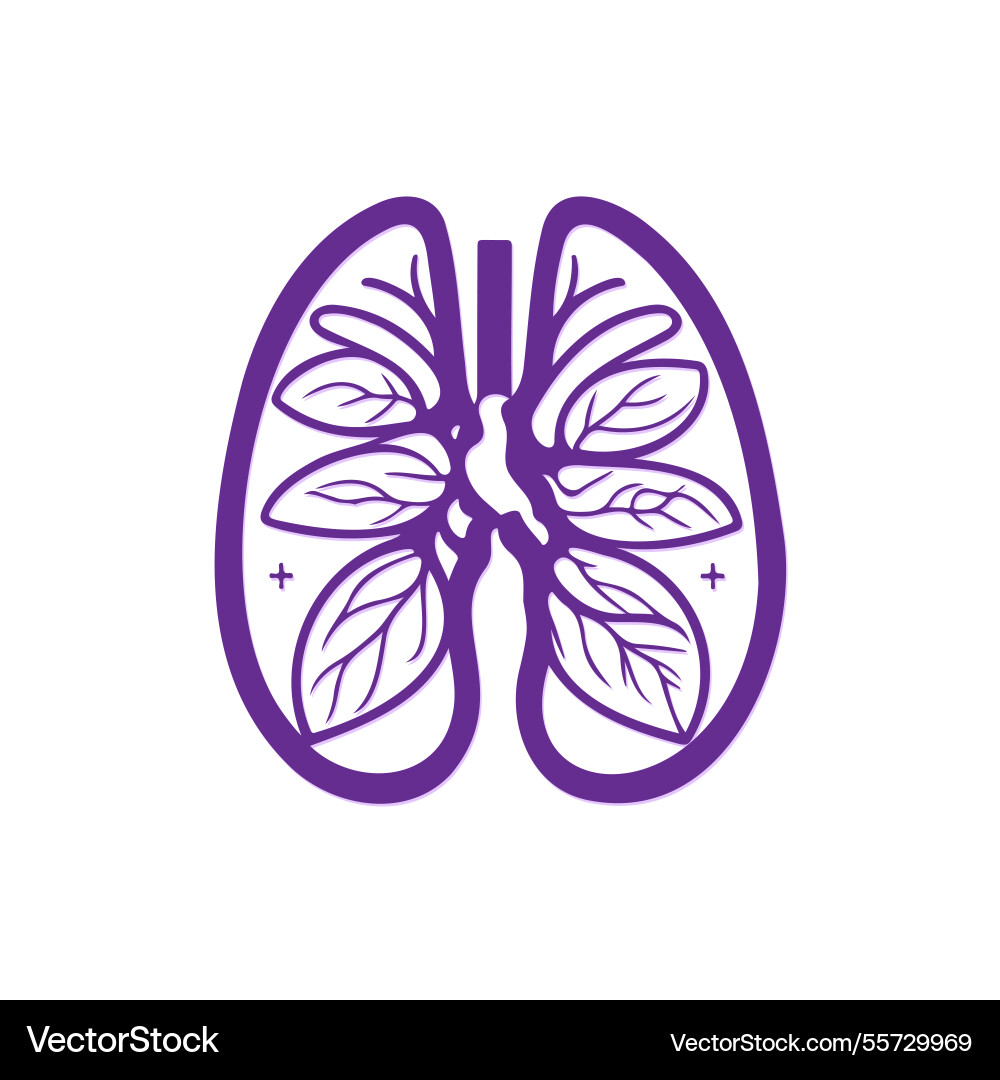Lungs health minimalist art Royalty Free Vector Image