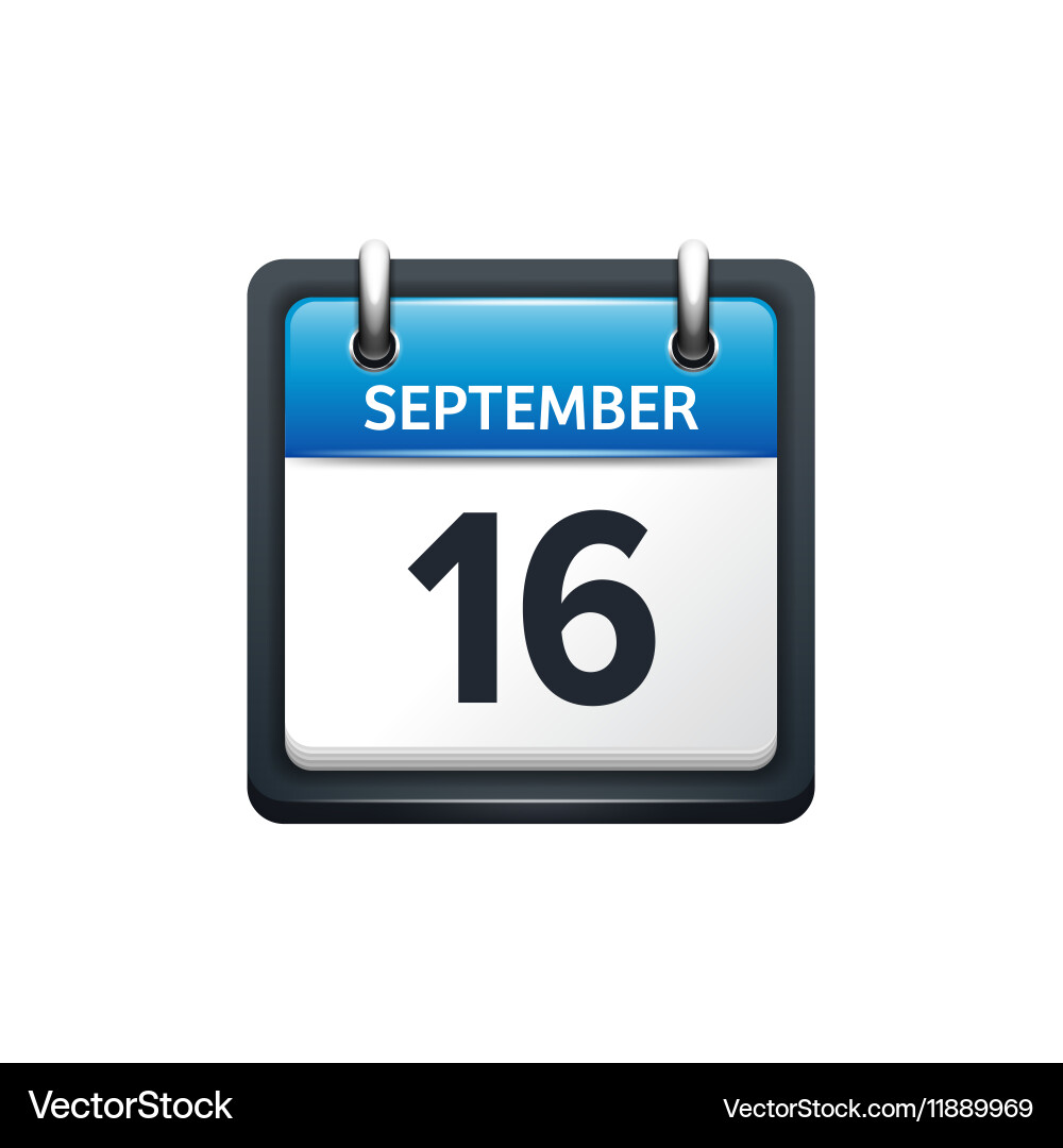 September 16 calendar icon Royalty Free Vector Image