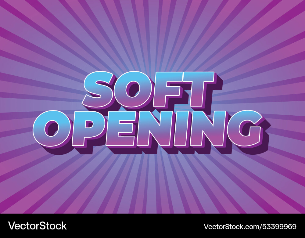 Soft opening text effect for digital ads with 3d Vector Image