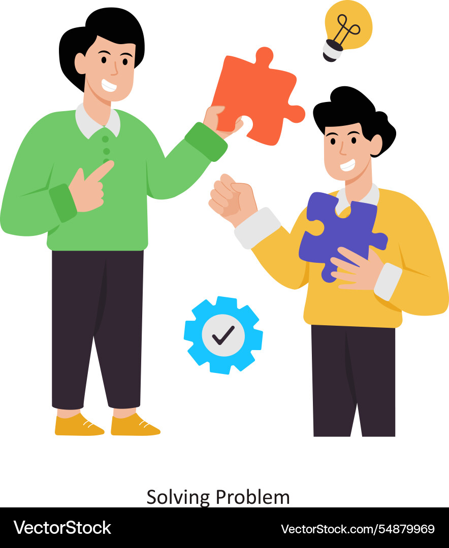 Solving problem eps 10 file Royalty Free Vector Image