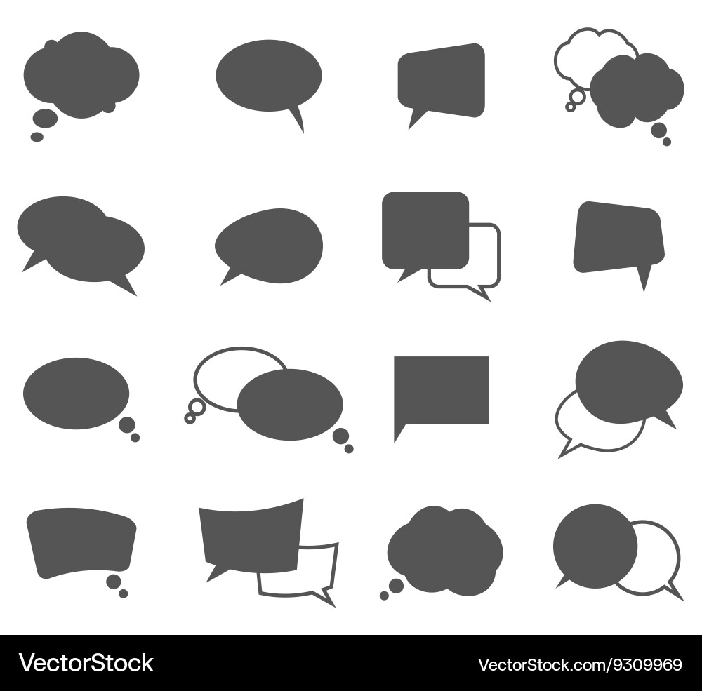 Speech Bubbles - Grey Collection Royalty Free Vector Image
