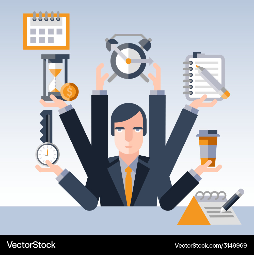 Time management businessman Royalty Free Vector Image