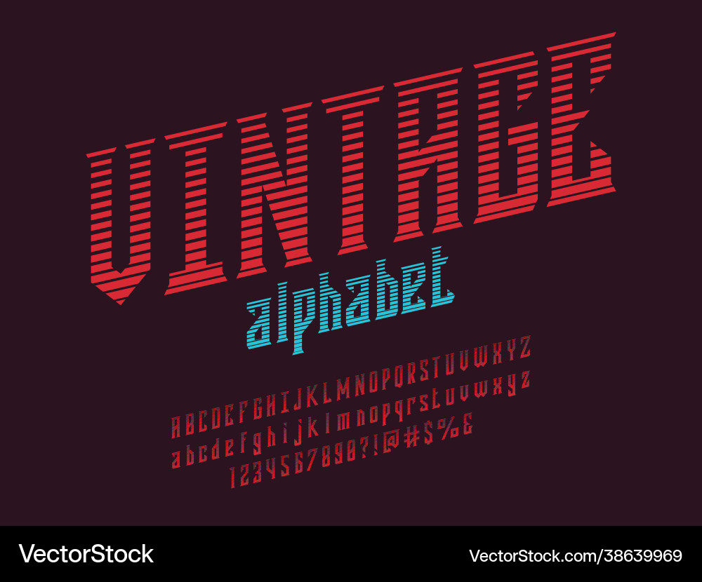 Vintage font Royalty Free Vector Image - VectorStock