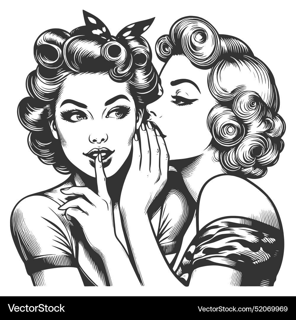 Vintage Pin-Up Secrets Royalty Free Vector Image