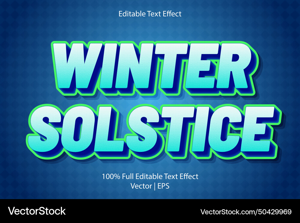 Winter solstice editable text effect comic style Vector Image
