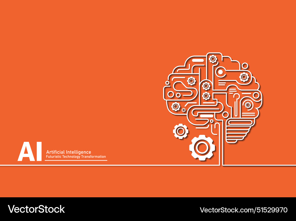 Ai technology brain icon Royalty Free Vector Image