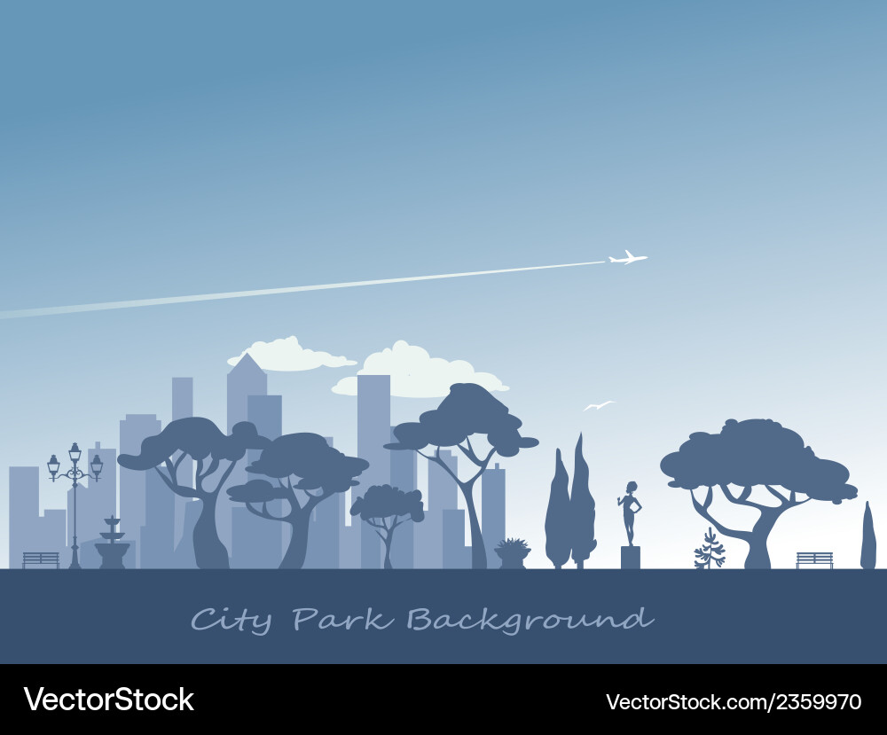 City and park background Royalty Free Vector Image