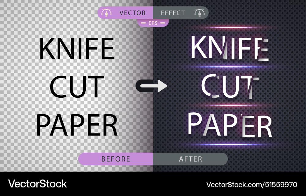 Cut paper - editable text effect font style Vector Image
