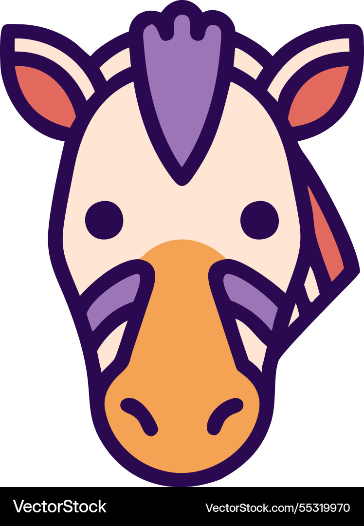 Cute zebra head cartoon Royalty Free Vector Image