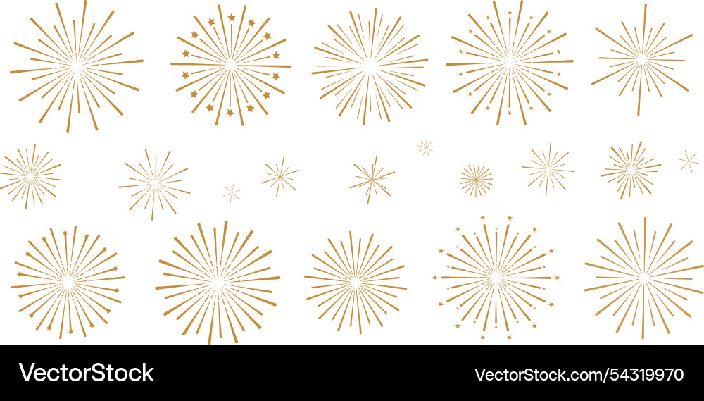 Firework starburst set abstract burst shapes Vector Image