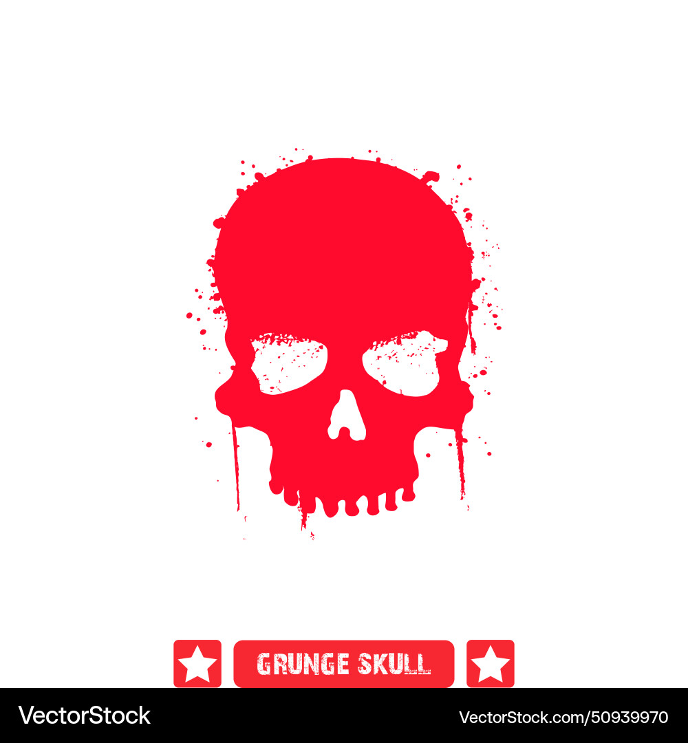 Grimy skull bundle weathered and distressed Vector Image