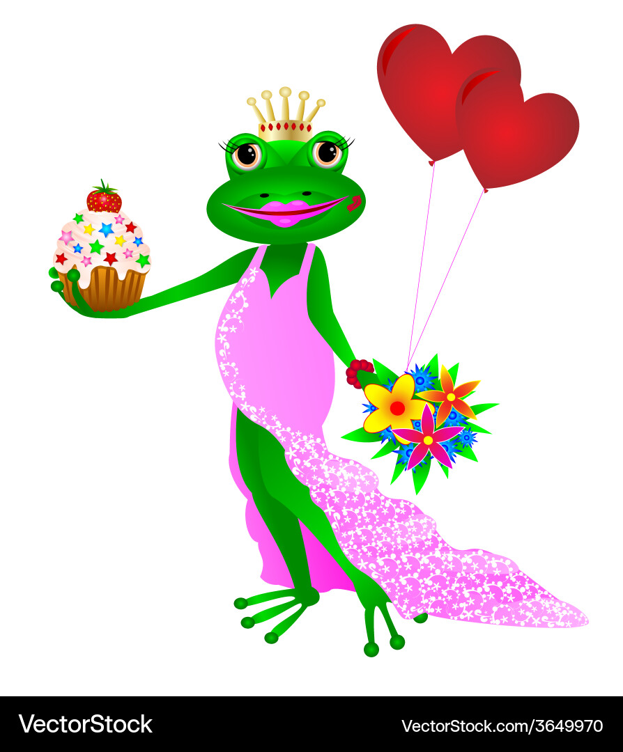 Happy birthday frog Royalty Free Vector Image - VectorStock