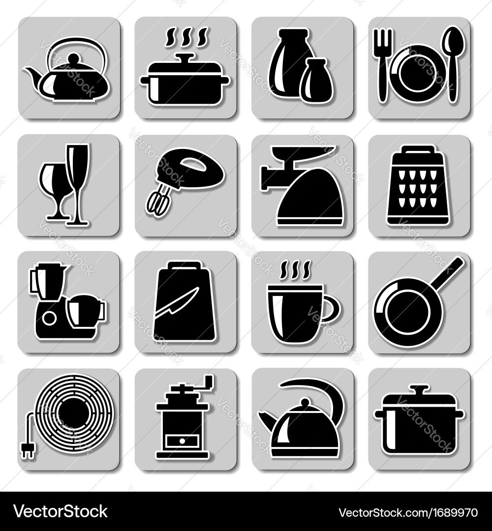 Kitchenware icons Royalty Free Vector Image - VectorStock
