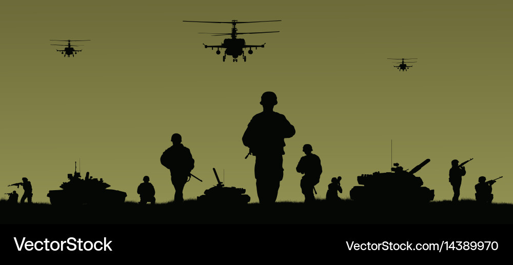 Military Soldiers in Combat Royalty Free Vector Image