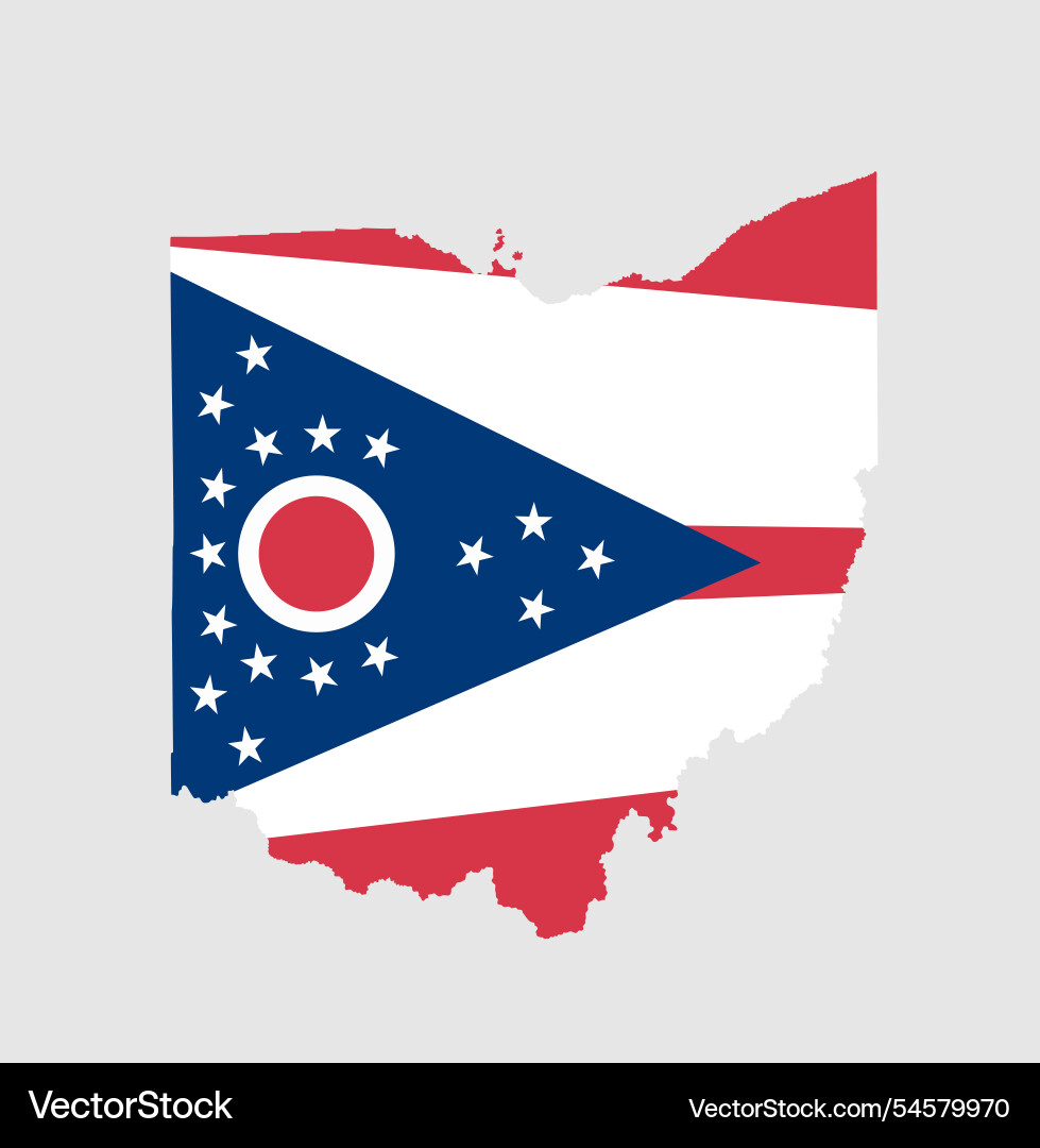 Ohio map flag silhouette isolated Royalty Free Vector Image