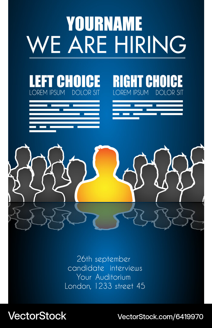 We are hiring background for your posters Vector Image