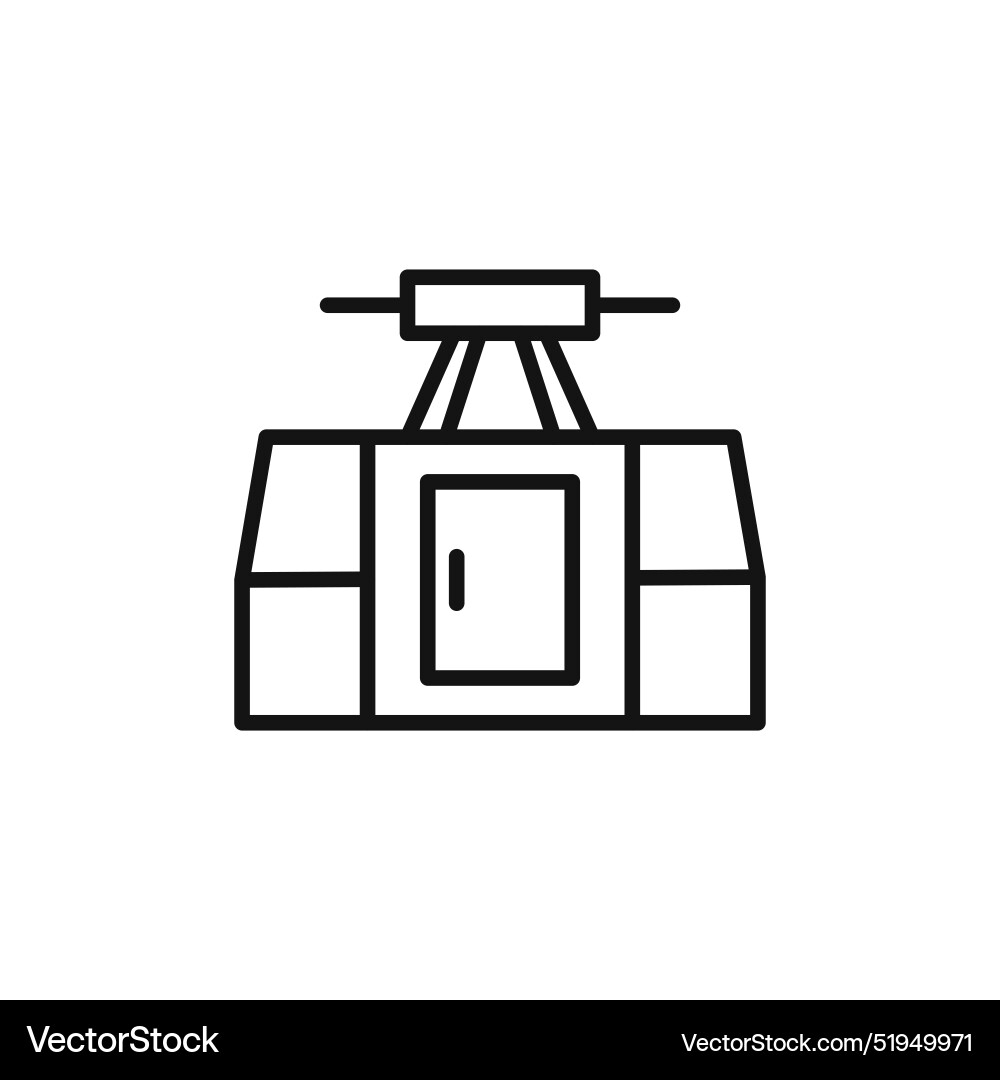 Aerial tramway logo sign outline Royalty Free Vector Image