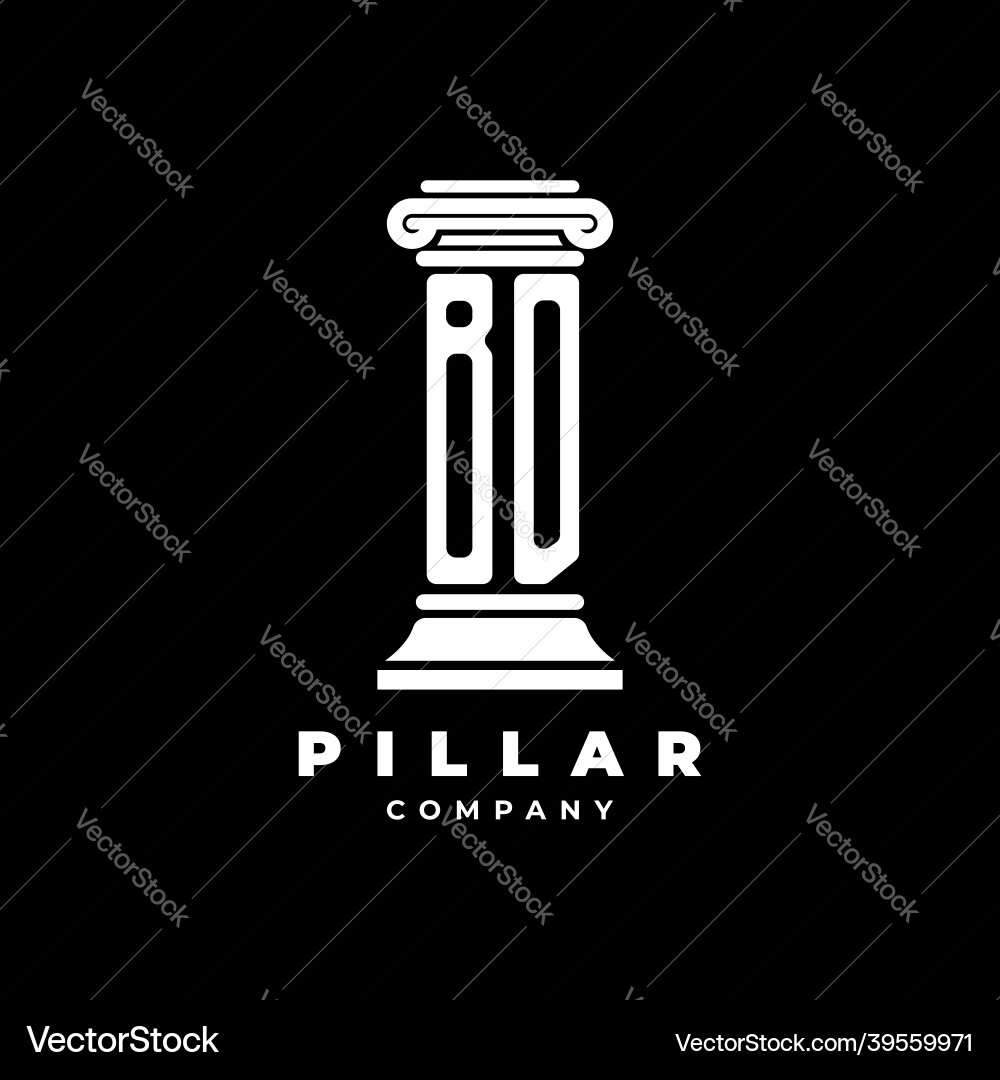 Bd monogram pillar shape style Royalty Free Vector Image
