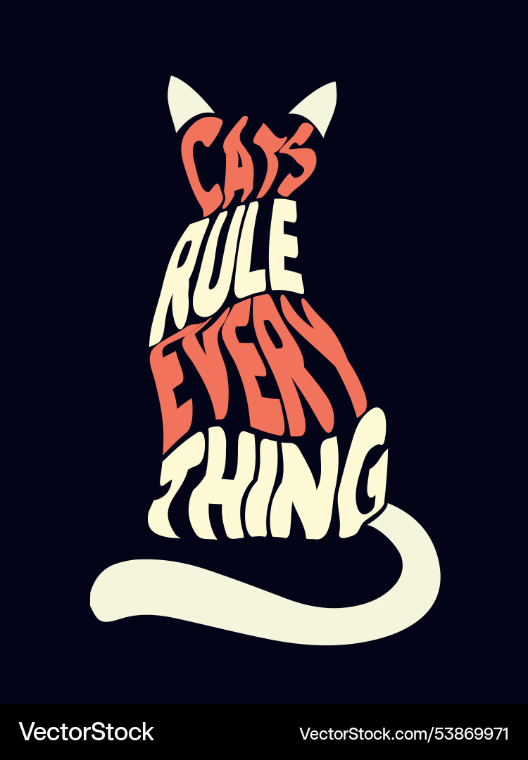 Cat rule everything pattern t-shirt design Vector Image
