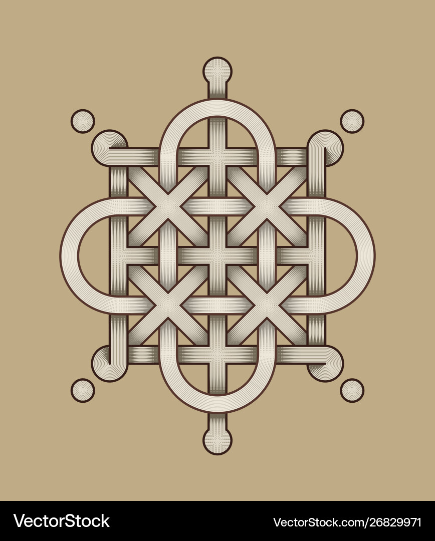 Celtic knot - engraved single chain rod top Vector Image
