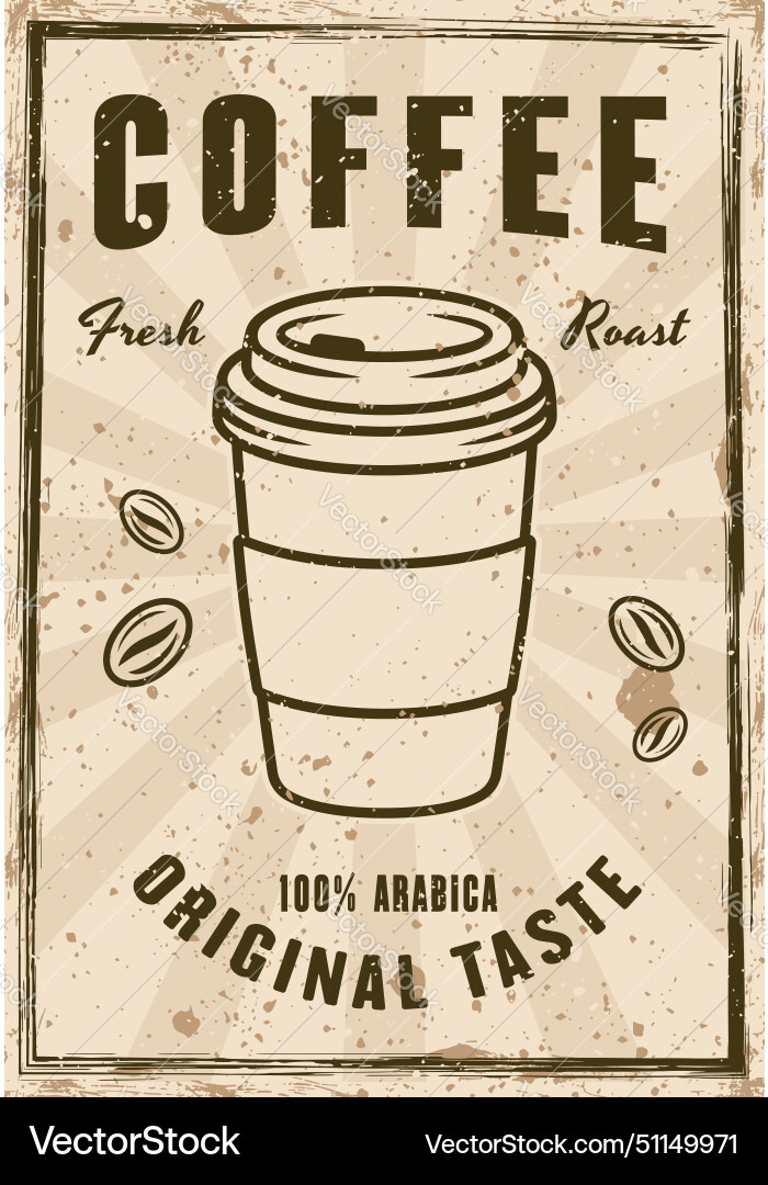Coffee vintage poster layered Royalty Free Vector Image