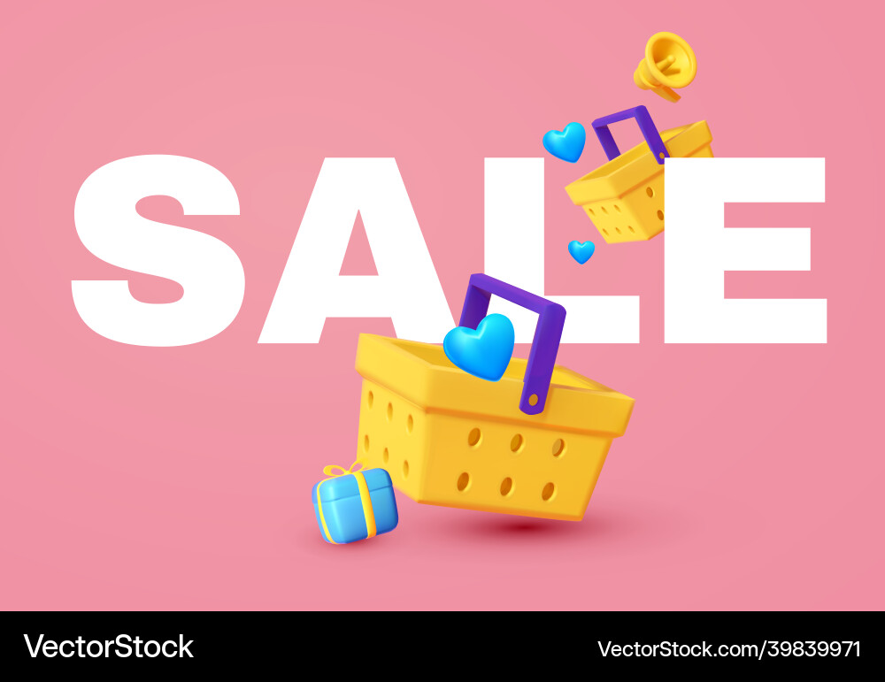 Cool sale design template with shopping bascet – Royalty-Free Vector ...