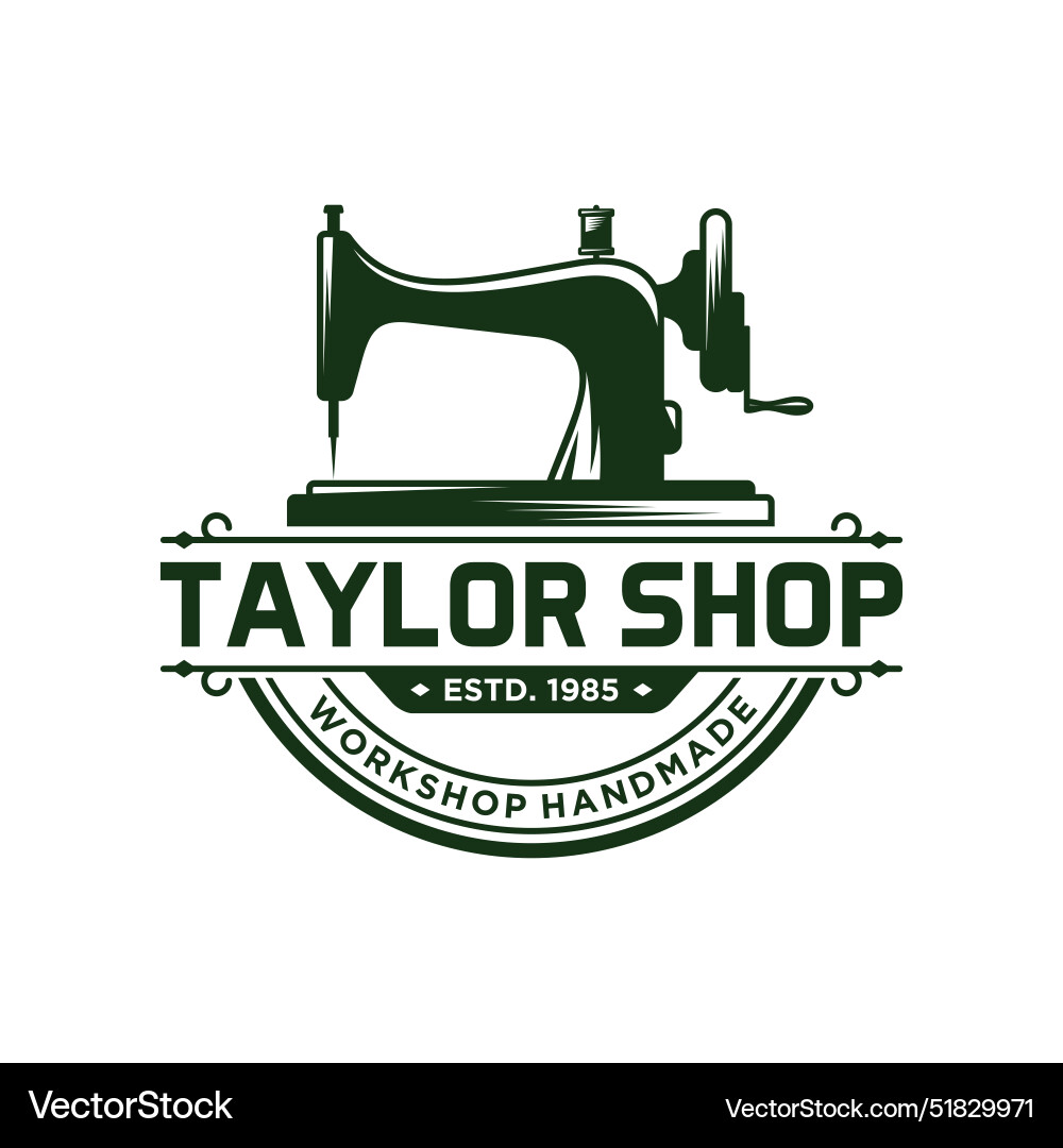 Creative tailor shop logo icon Royalty Free Vector Image