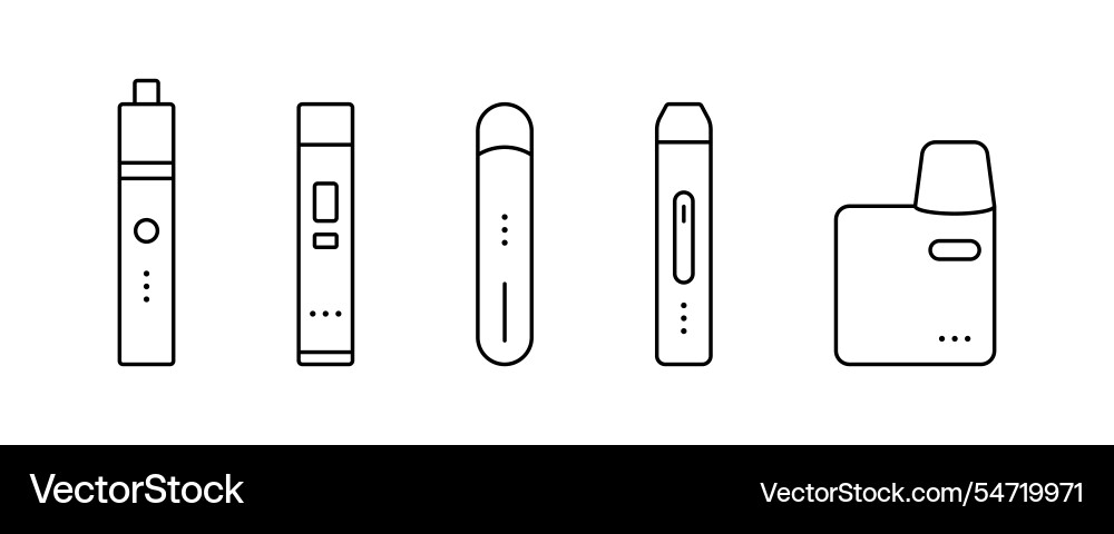 Electronic cigarette icon in line vape kit Vector Image