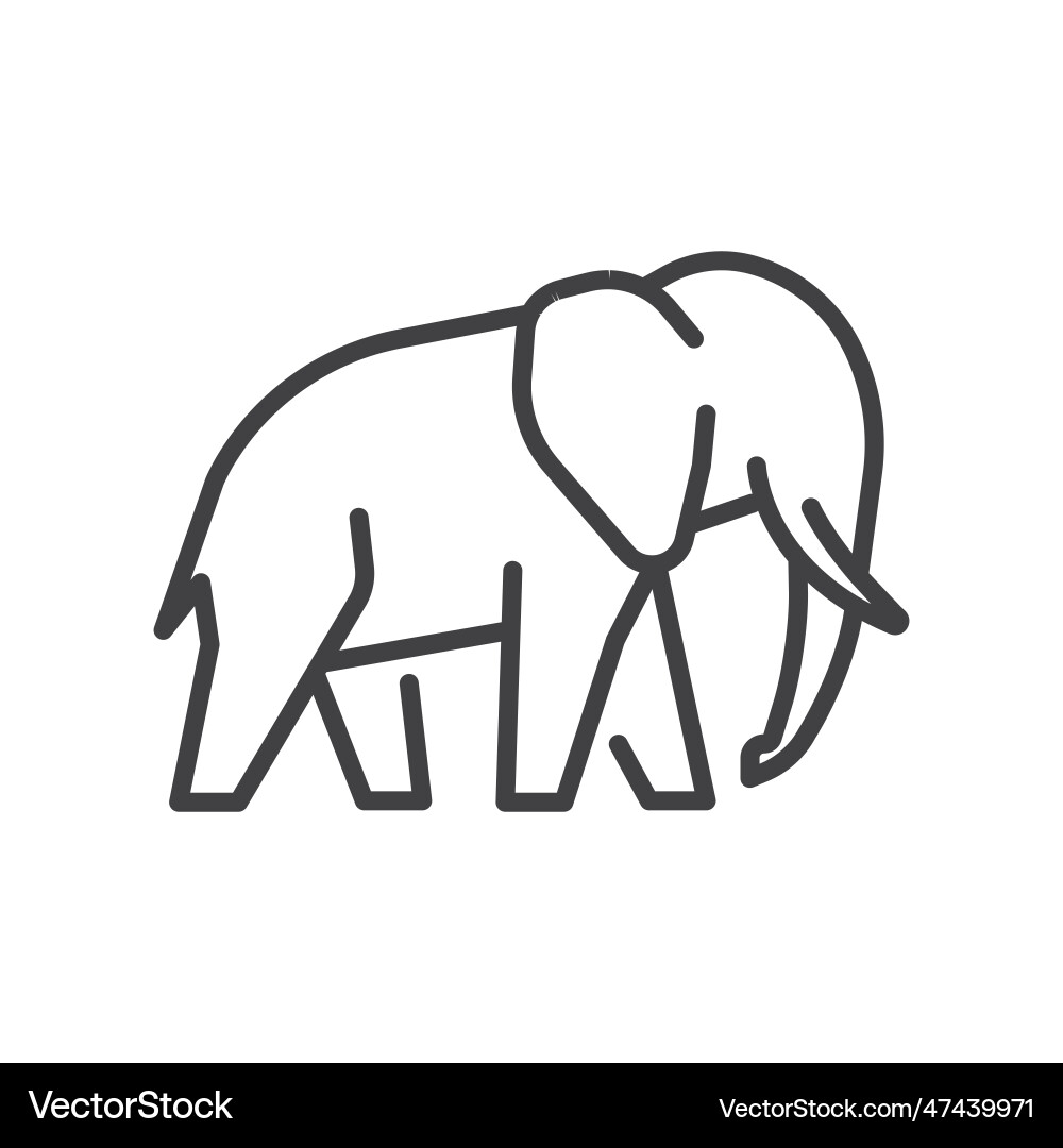 Elephant outline logo icon Royalty Free Vector Image