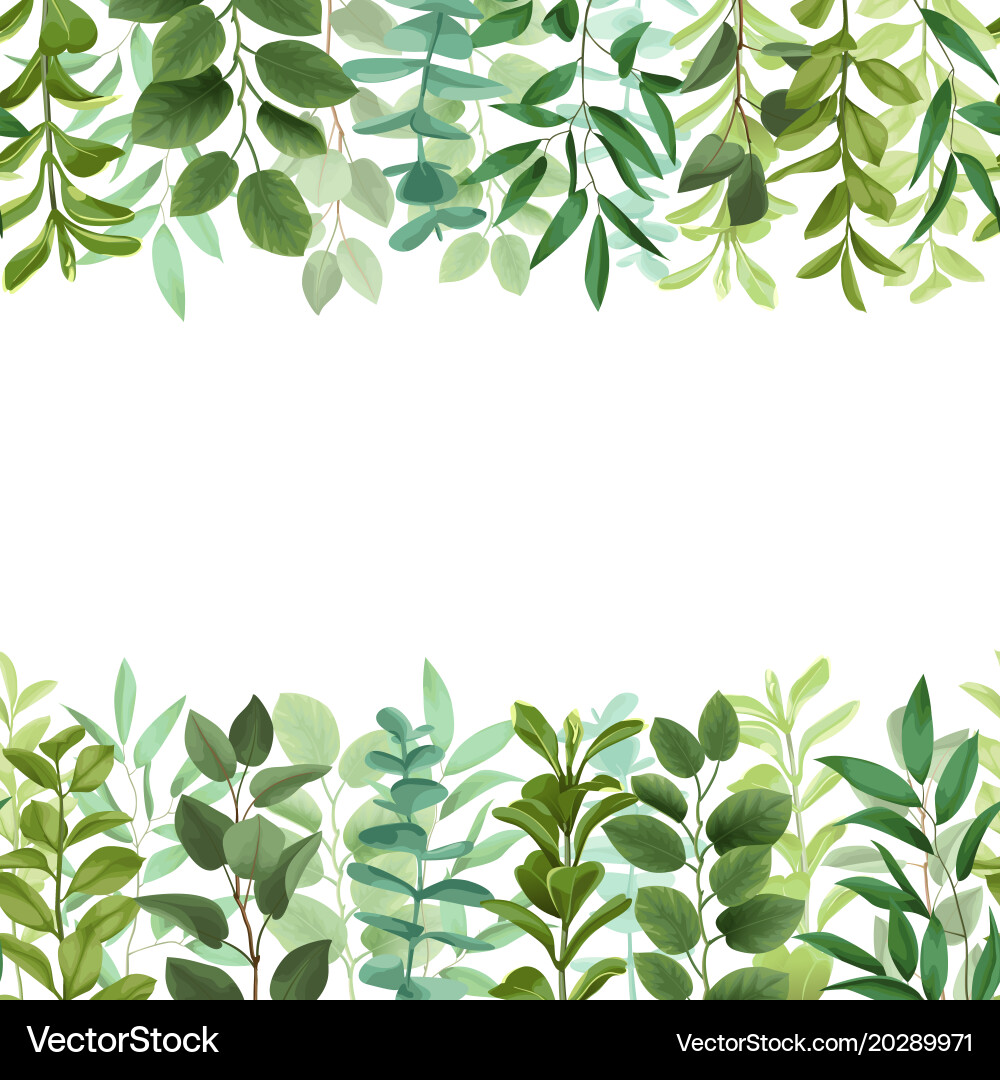 Greenery seamless double border Royalty Free Vector Image