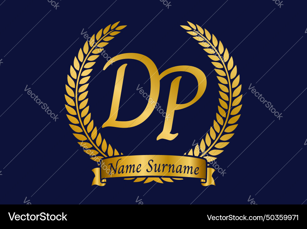 Initial letter d and p dp monogram logo design Vector Image