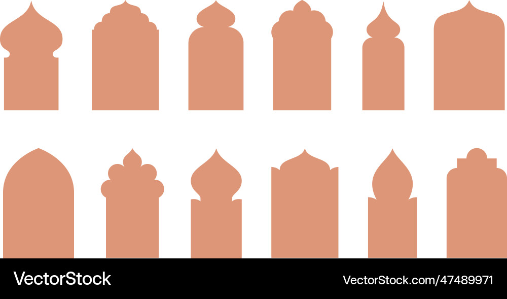 Islamic window frames collection Royalty Free Vector Image