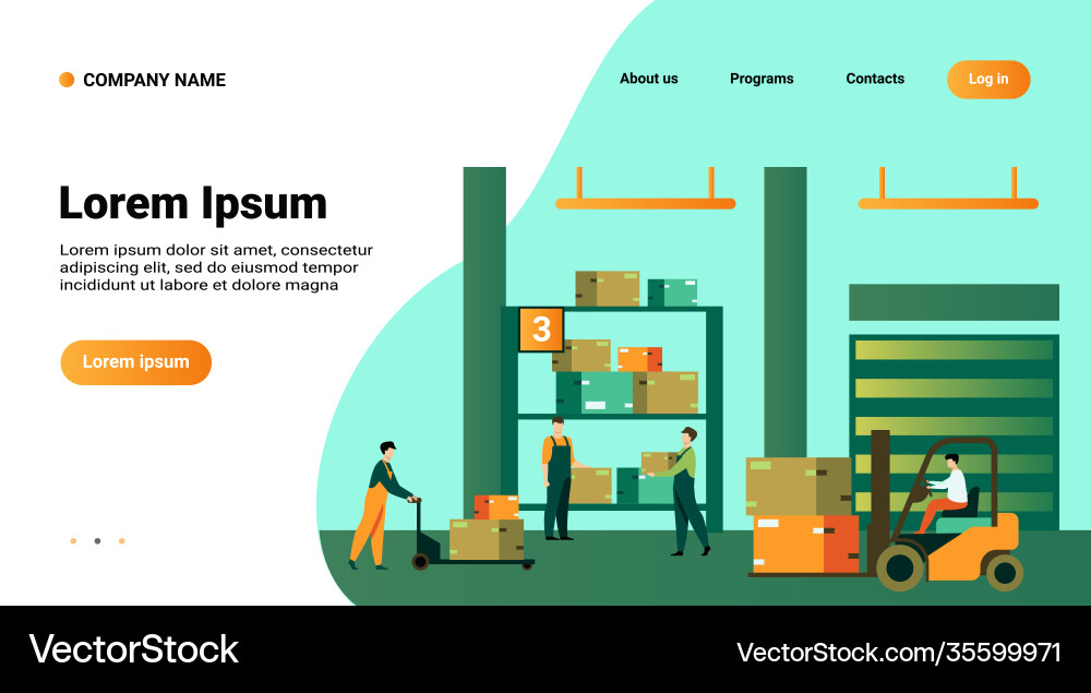 Logistic workers carrying boxes with loaders Vector Image