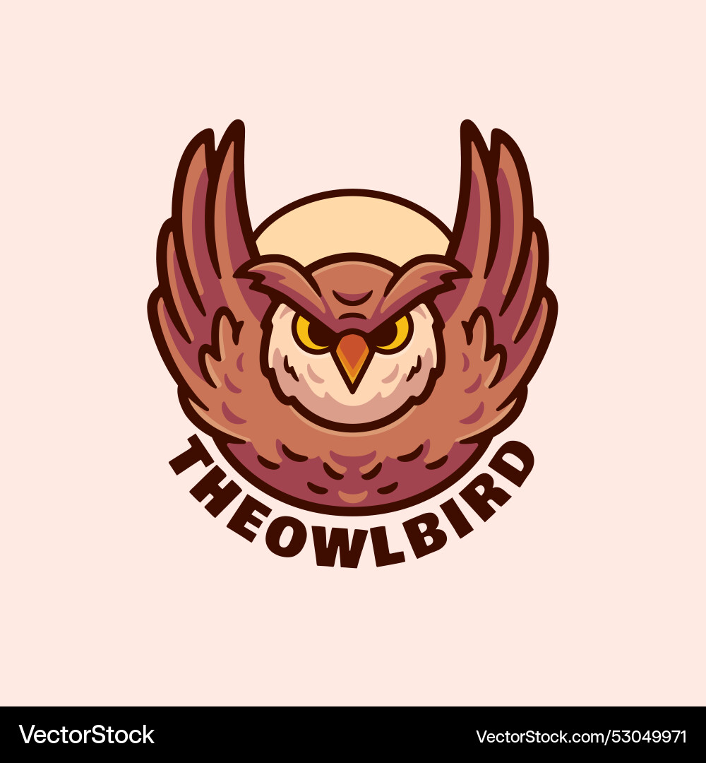 Owl bird cute cartoon logo Royalty Free Vector Image