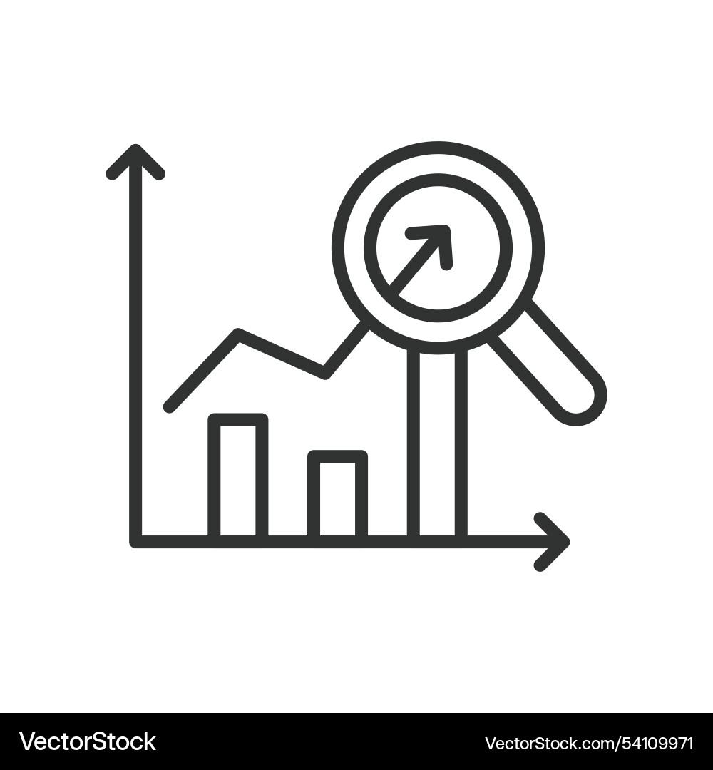 Sales forecasting icon in line design Royalty Free Vector