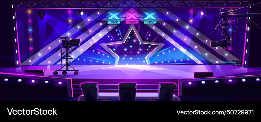 Talent reality show with equipment on stage Vector Image