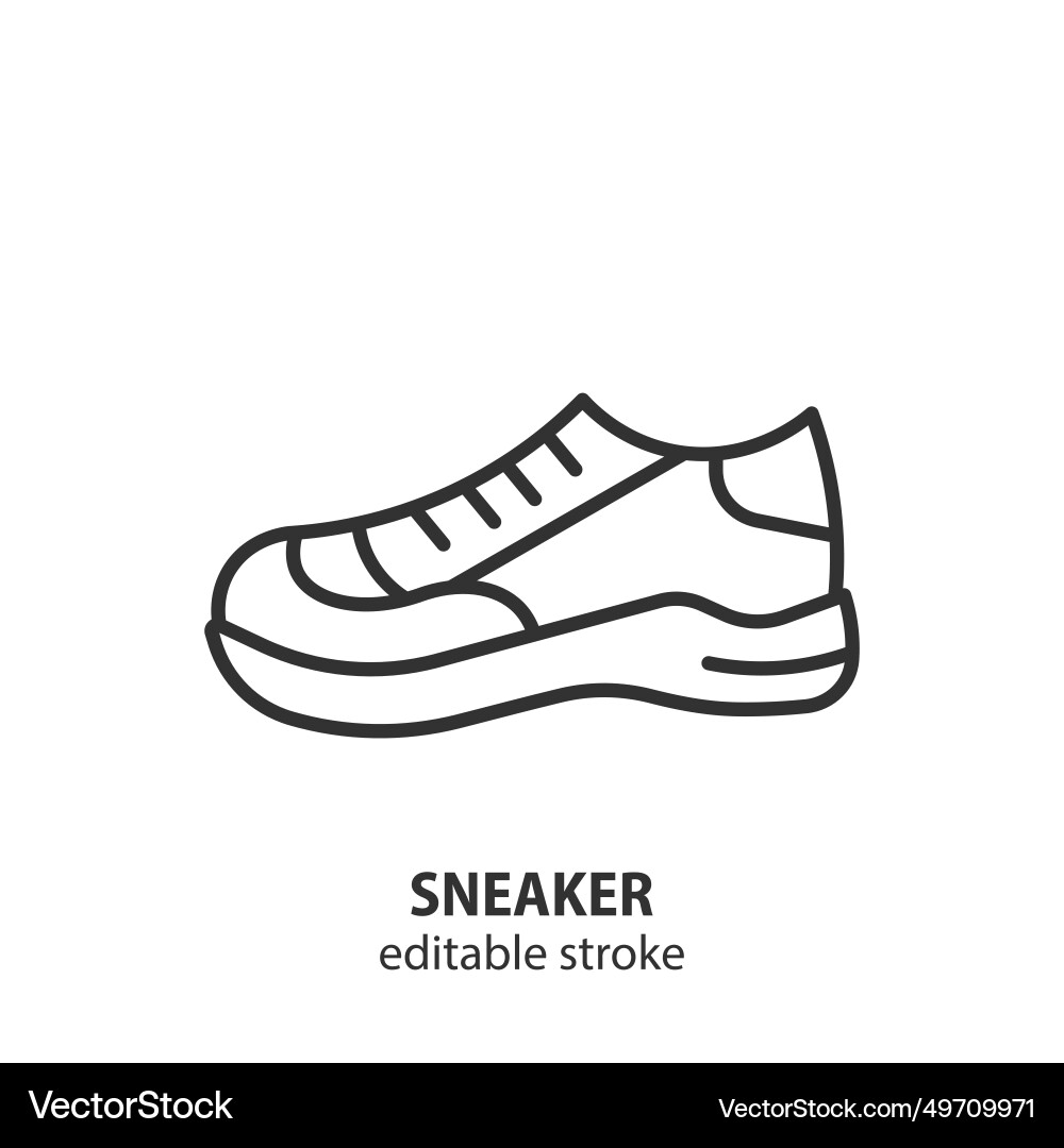 Woman sneaker line icon editable Royalty Free Vector Image