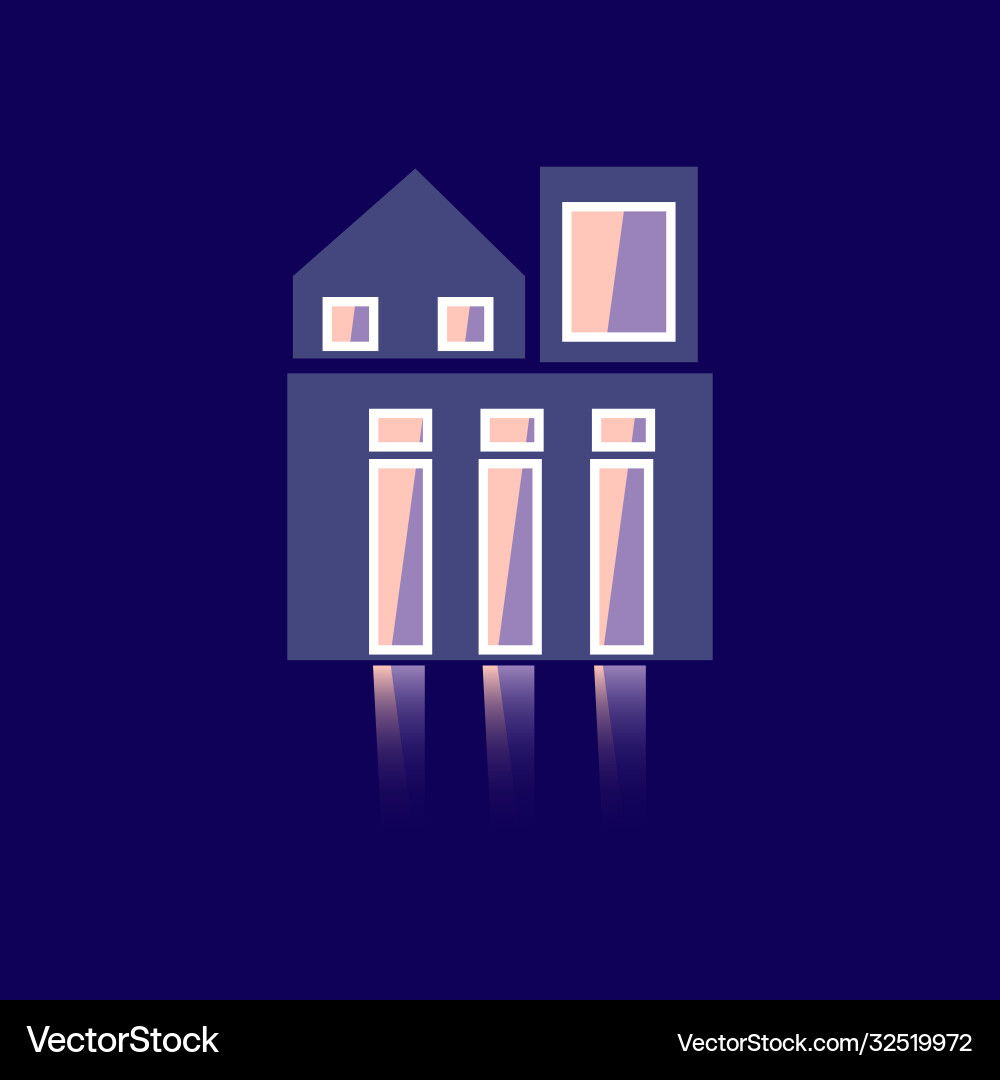 Cool detailed house icon isolated on white Vector Image