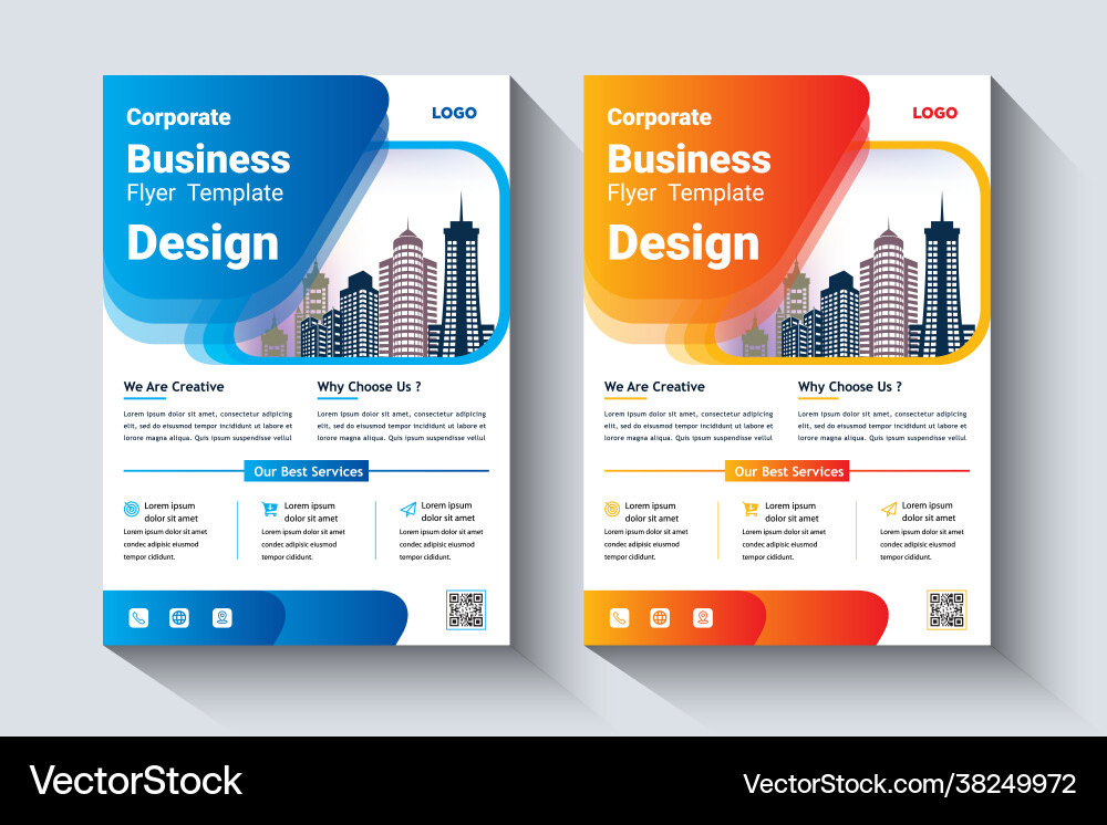 Corporate business flyer layout design template Vector Image
