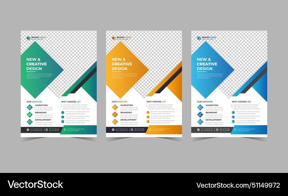 Flyer - 3 Royalty Free Vector Image - VectorStock