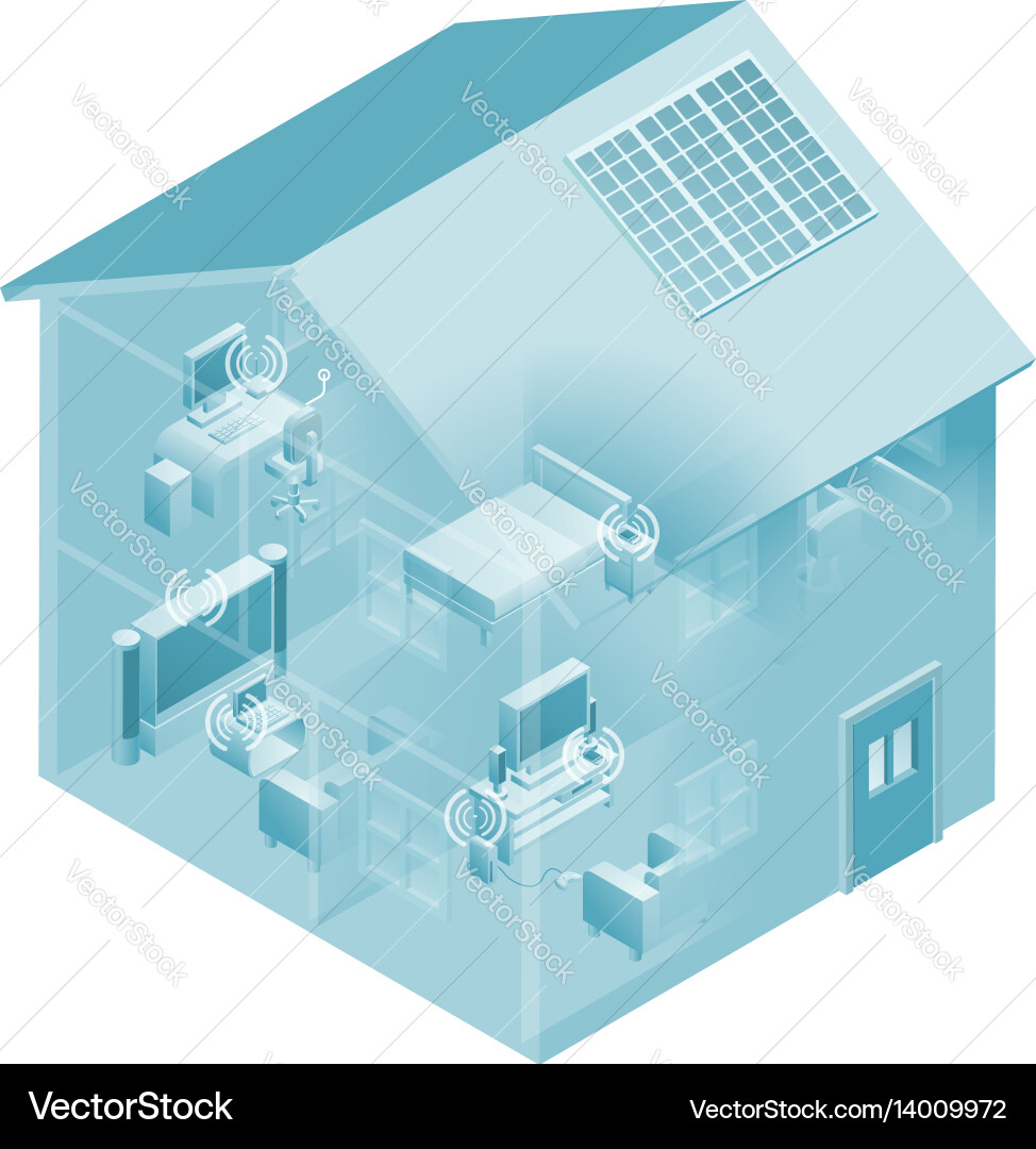 Home local area network house Royalty Free Vector Image