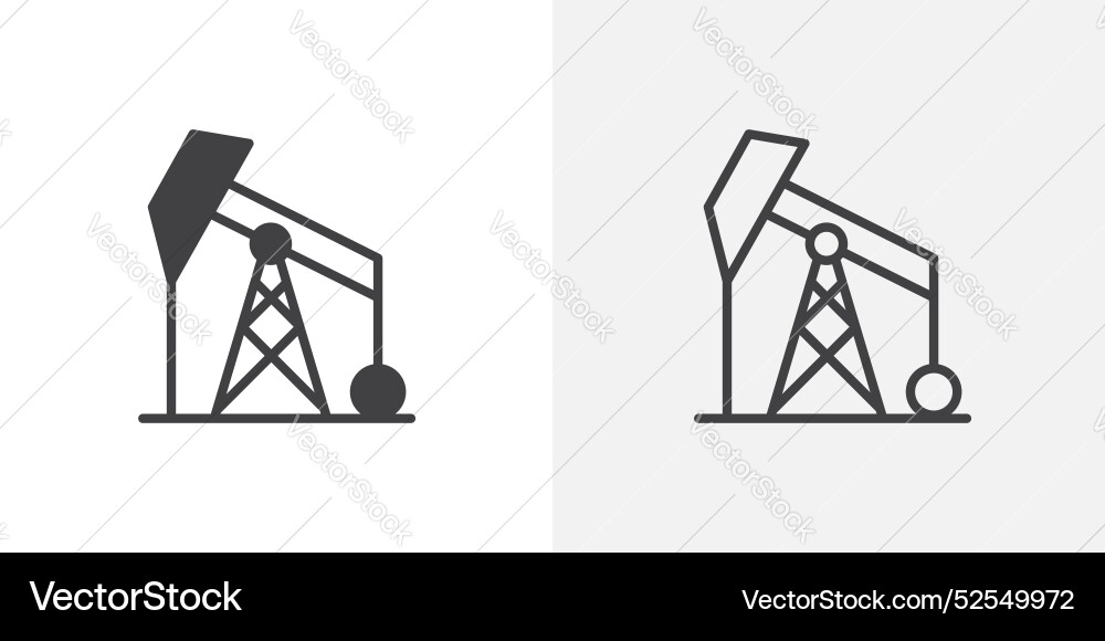 Oilfield thin line icon set Royalty Free Vector Image