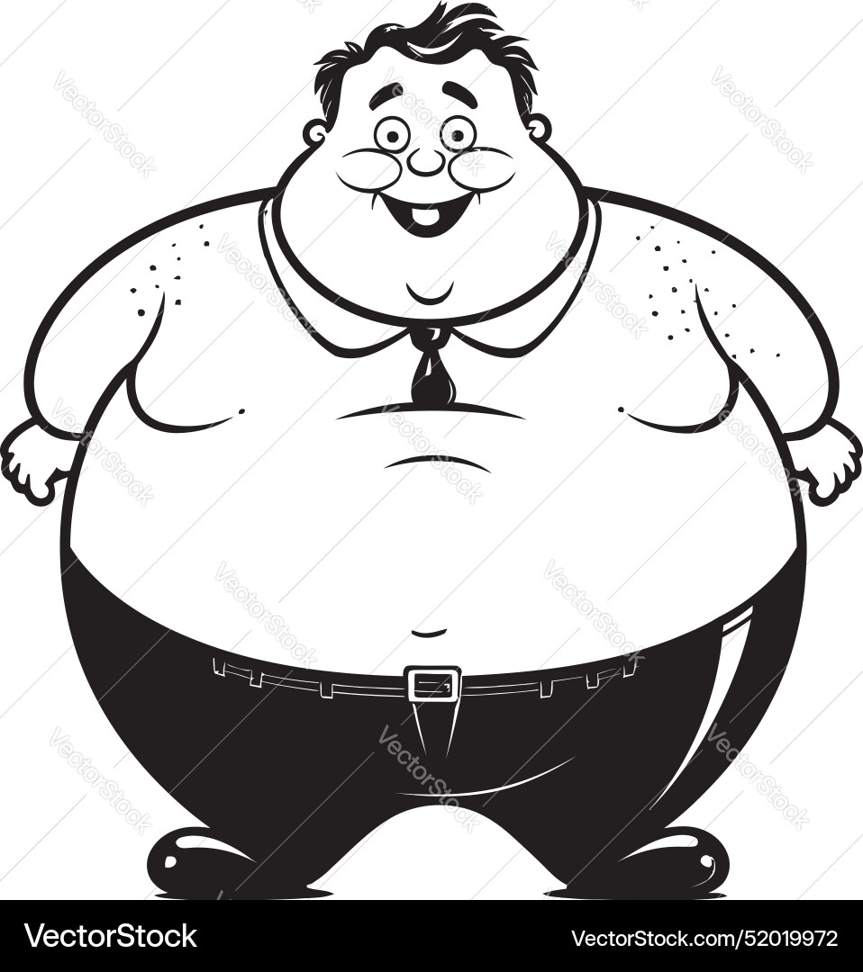 Rotund representation graphic design chubby Vector Image