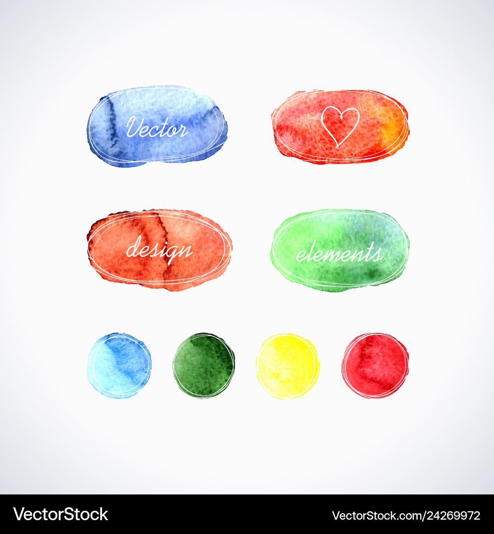 Watercolor design elements Royalty Free Vector Image