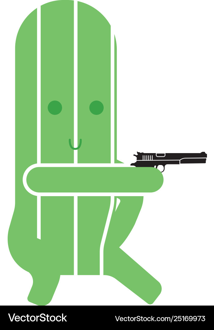 Cactus with a gun Royalty Free Vector Image - VectorStock